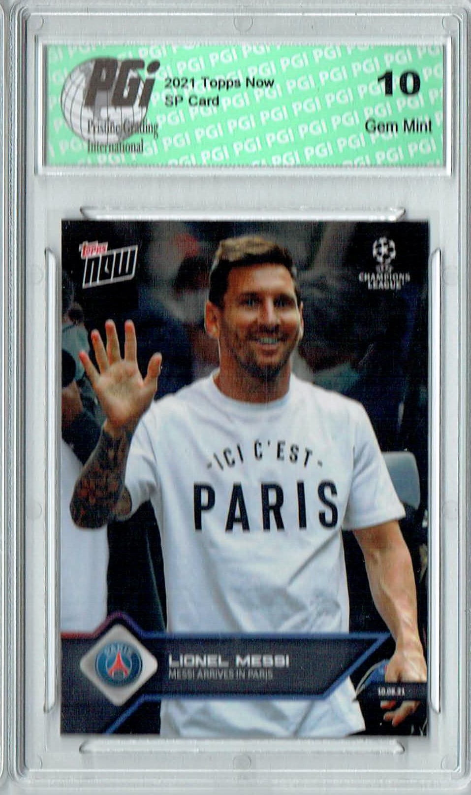 Lionel Messi 2021 Topps Now #11 Arrives in Paris 6008 Made Rare Trading ...