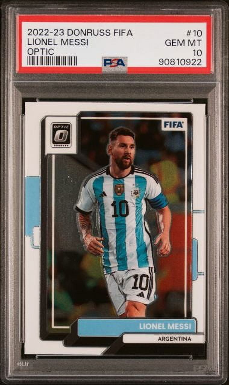 Lionel Messi 2022 Panini Donruss Optic FIFA Soccer Card #10 Graded PSA ...