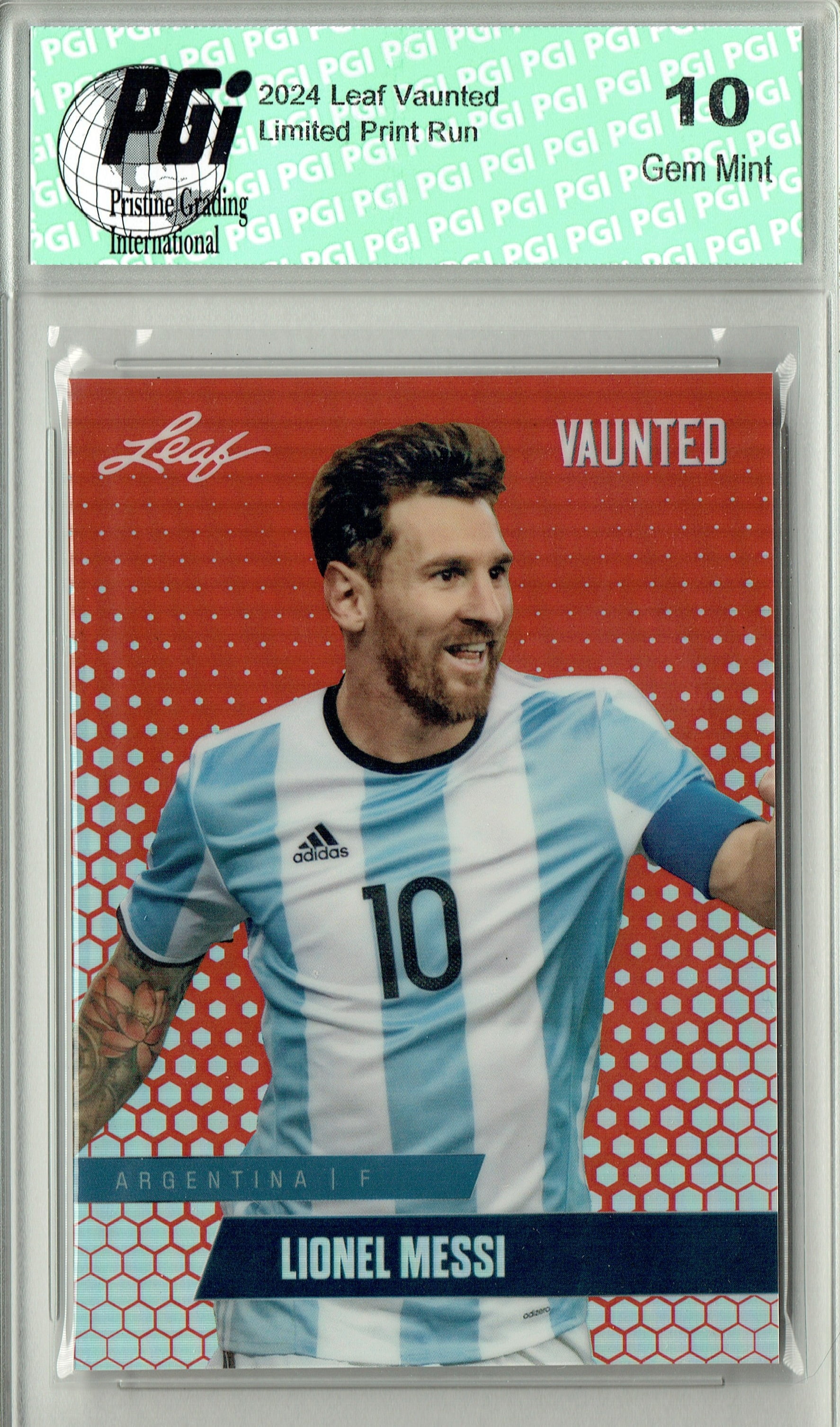 Lionel Messi 2024 Leaf Vaunted Metal #VM-11 Red Only 2 Made Rare ...