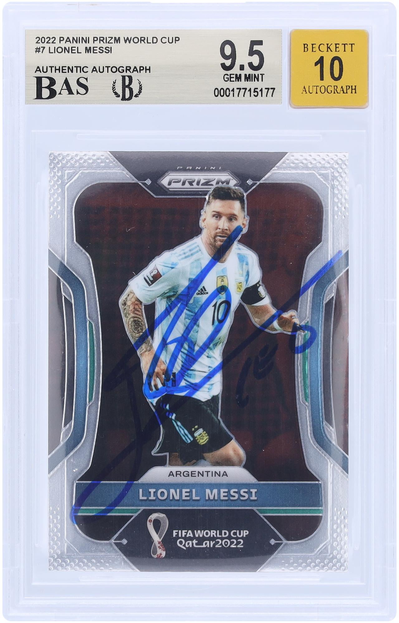Lionel Messi Argentina FC Autographed 2022 Panini Prizm World Cup Qatar ...