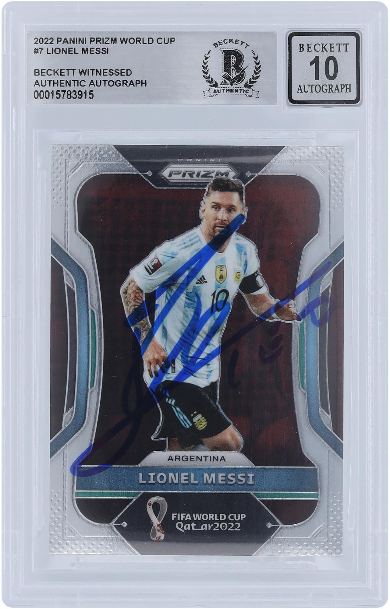 Lionel Messi Argentina FC Autographed 2022 Panini World Cup Qatar #7 ...