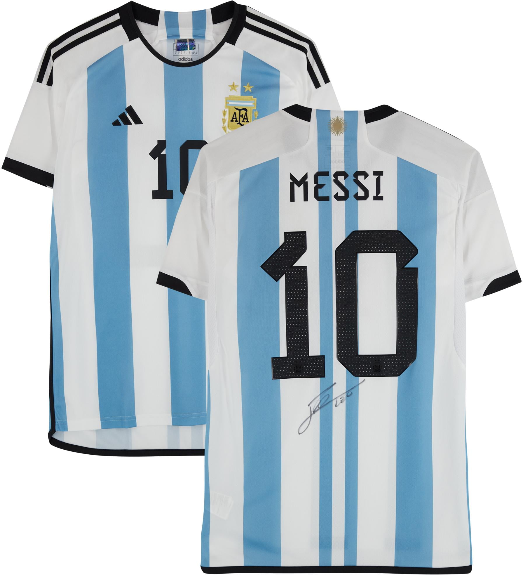 Lionel Messi Argentina National Team Autographed 2022-23 Home Jersey ...