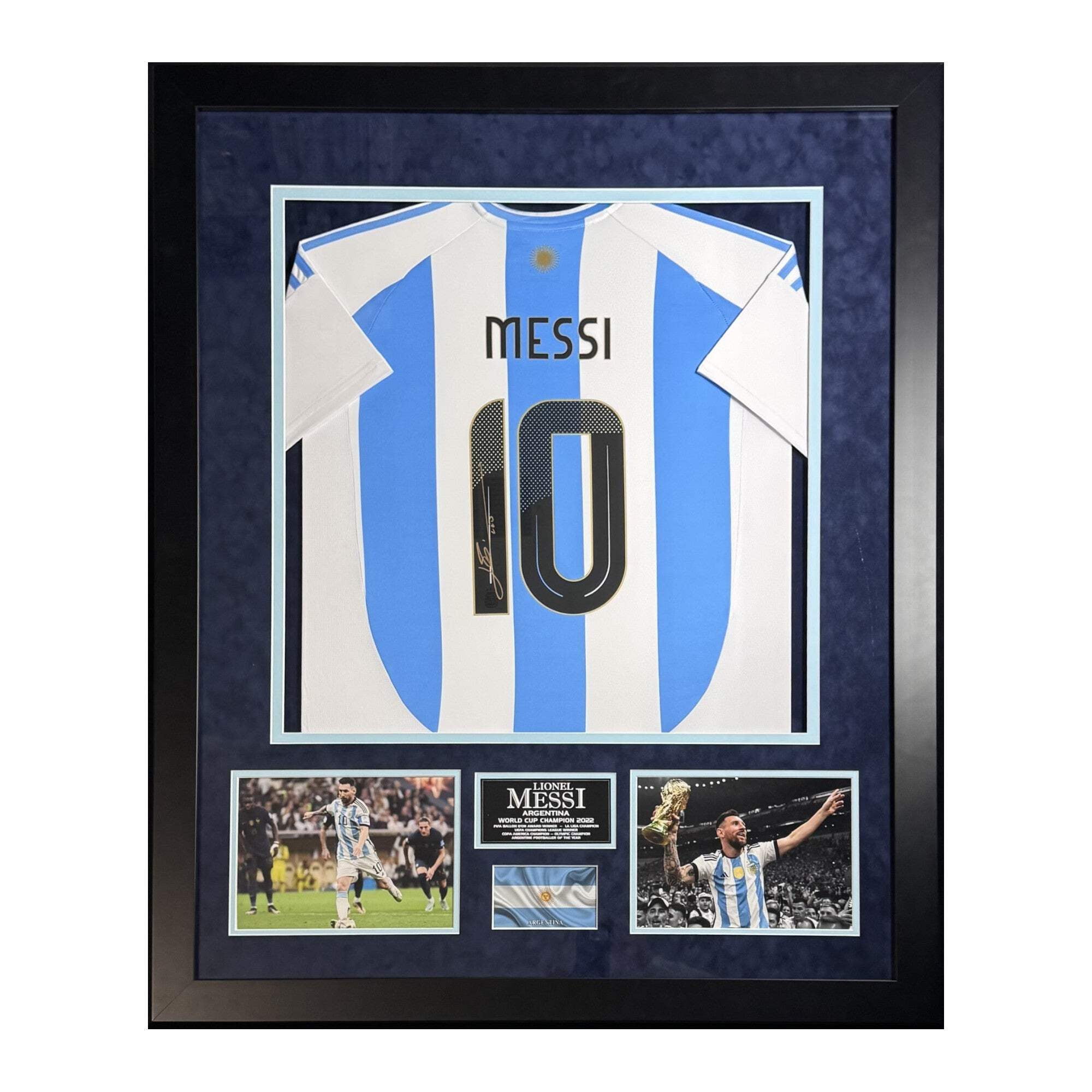 Lionel Messi Autographed Argentina Shirt Framed to 32x40 Icons ...
