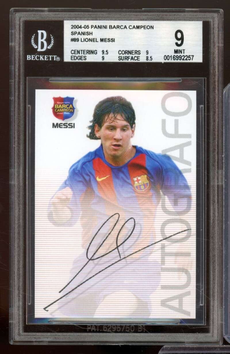 Lionel Messi Card 2004-05 Panini Barca Campeon Spanish #89 BGS 9 (9.5 9 ...