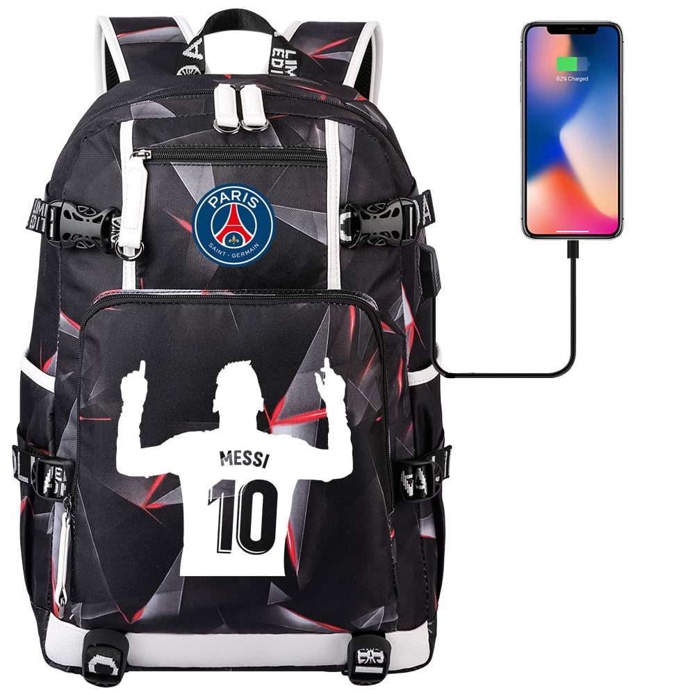 Lionel Messi Cartoon Backpack for Kids - USB Charging, 15-inch Laptop ...