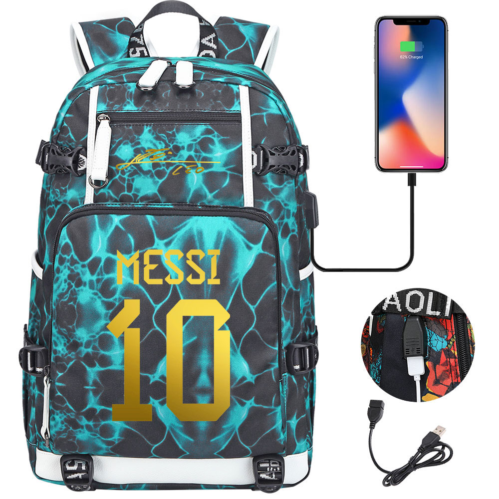Lionel Messi Children's Cartoon Pattern Backpack - 15-inch Laptop ...