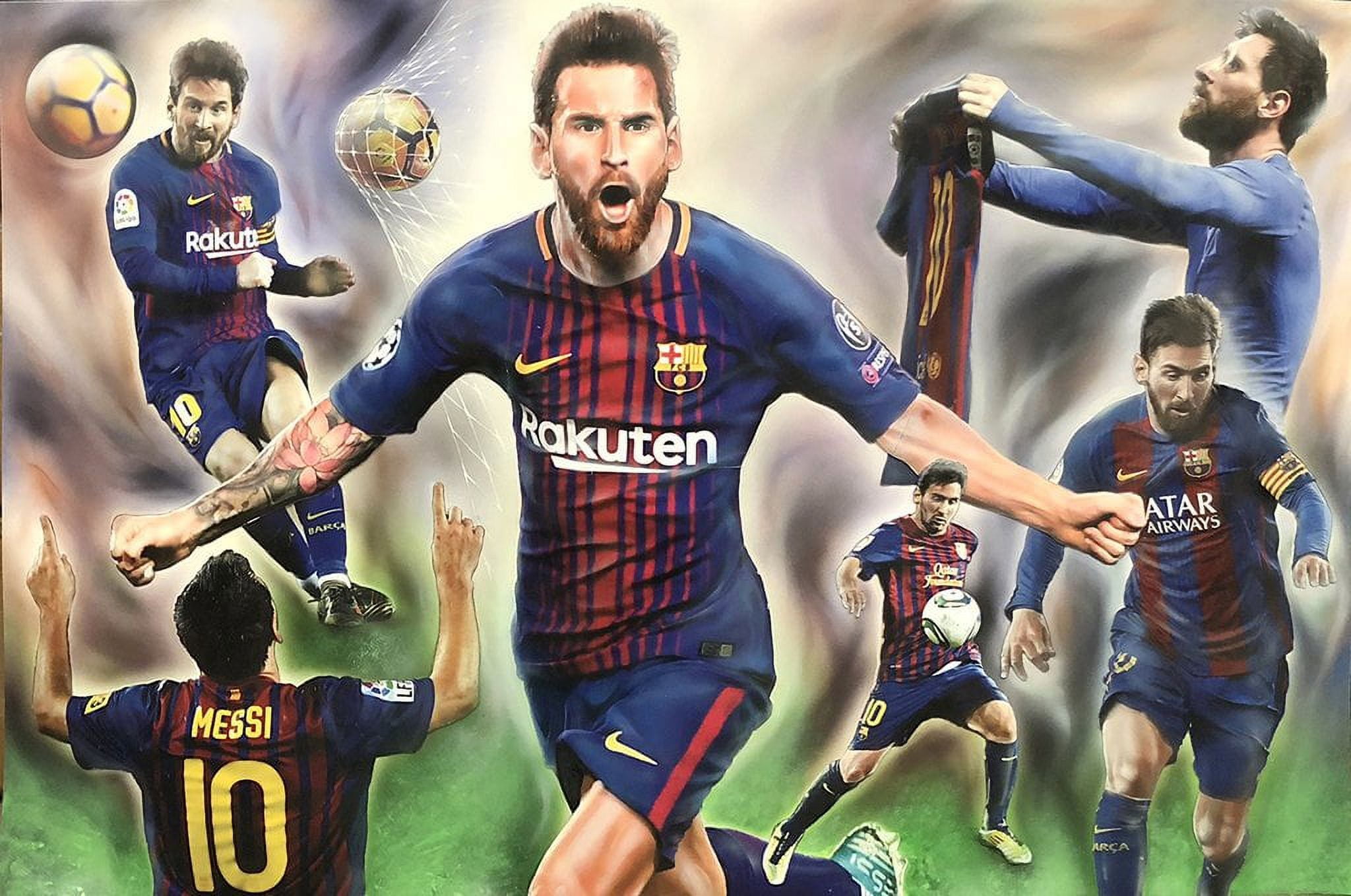 Lionel Messi Collage Laminated Poster Print (24 x 36) - Walmart.com