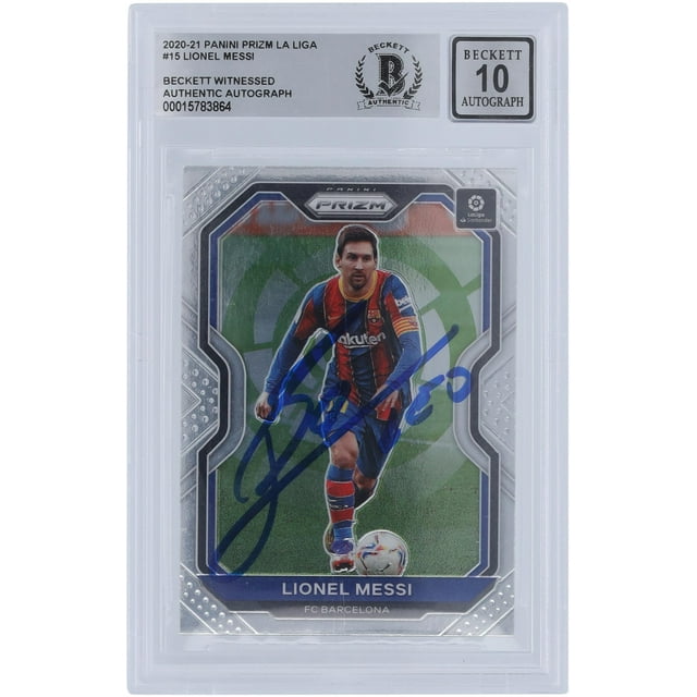 Lionel Messi FC Barcelona Autographed 2020-21 Panini Prizm La Liga #15 ...