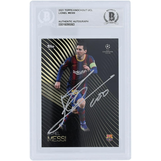 Lionel Messi FC Barcelona Autographed 2021 Topps Knockout UCL Silver ...