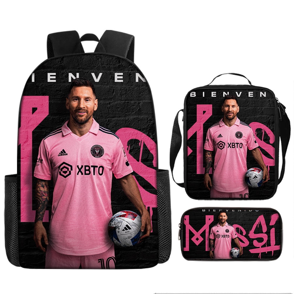 Lionel_Messi Football Star Backpack Set with Lunch Tote Bag Lightweight ...