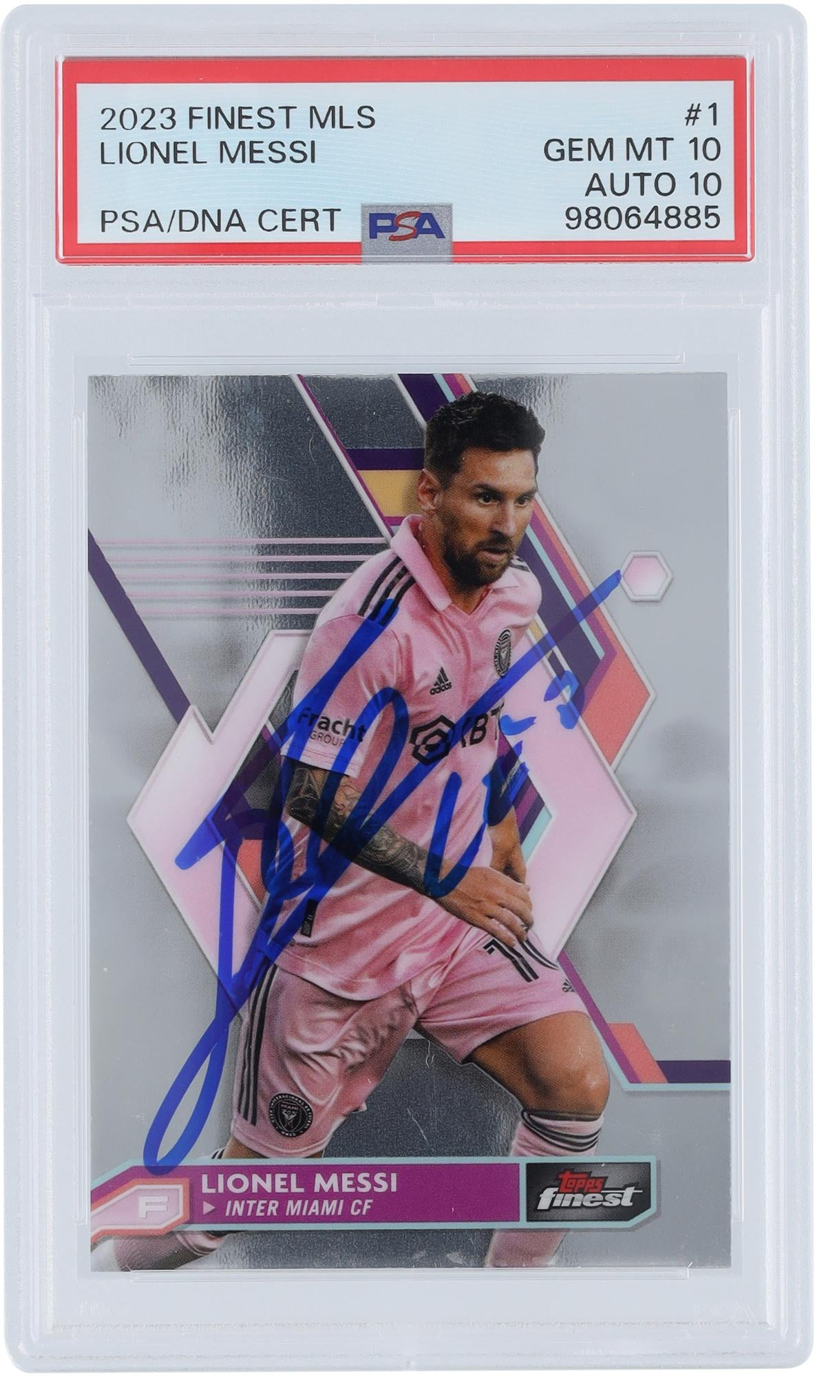 Lionel Messi Inter Miami CF Autographed 2023 Topps Finest MLS #1 PSA ...
