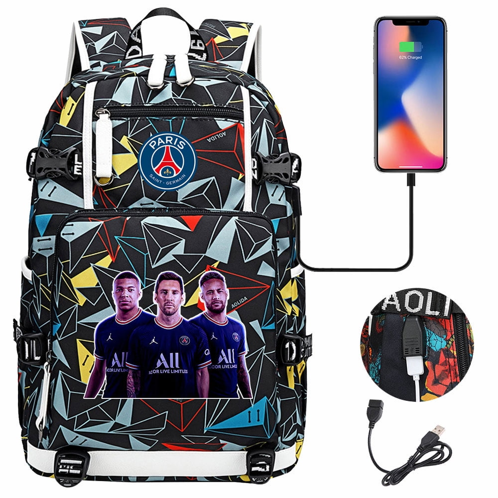 Lionel Messi Kids Cartoon Backpack with USB Charging Port - Walmart.com