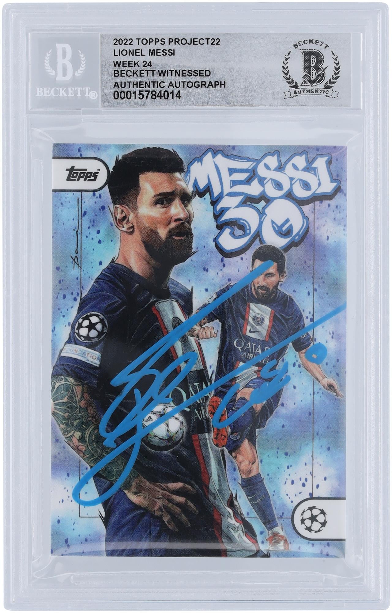Lionel Messi Paris Saint-Germain (PSG) Autographed 2022 Topps Project22 ...