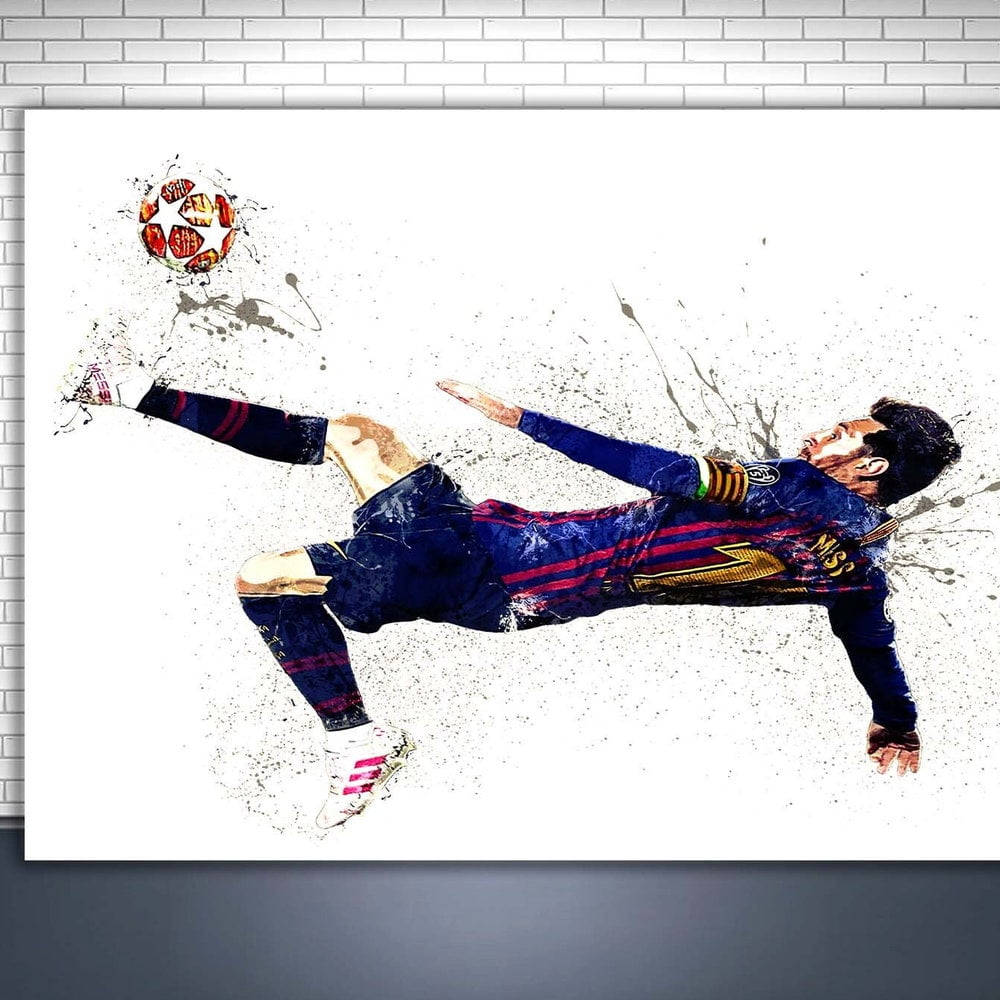 Lionel Messi Poster, Iconic Bicycle Kick, sport poster, Man Cave, Kids ...