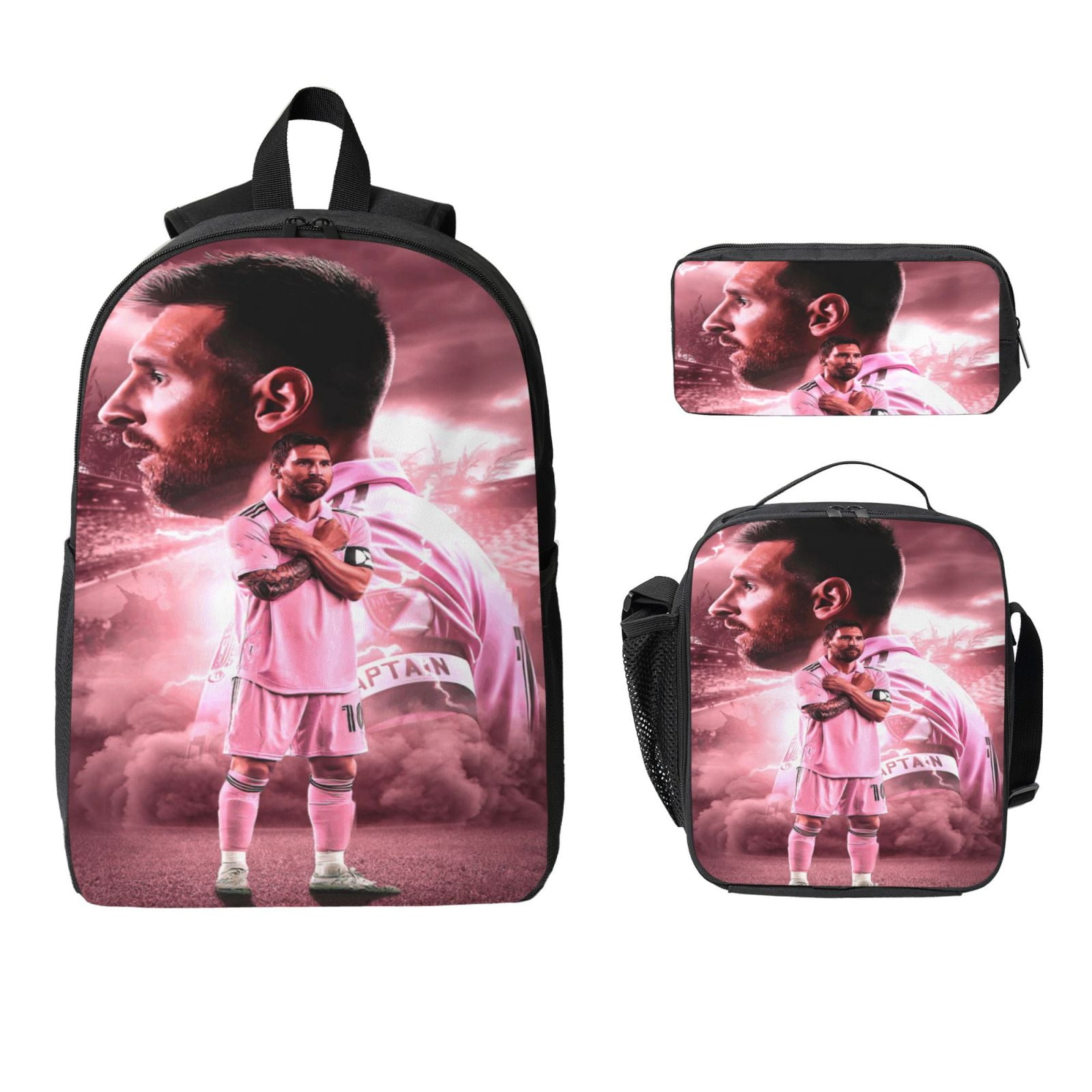 Lionel Messis Backpack Set with Insulated Lunch Bag and Case for Adults ...