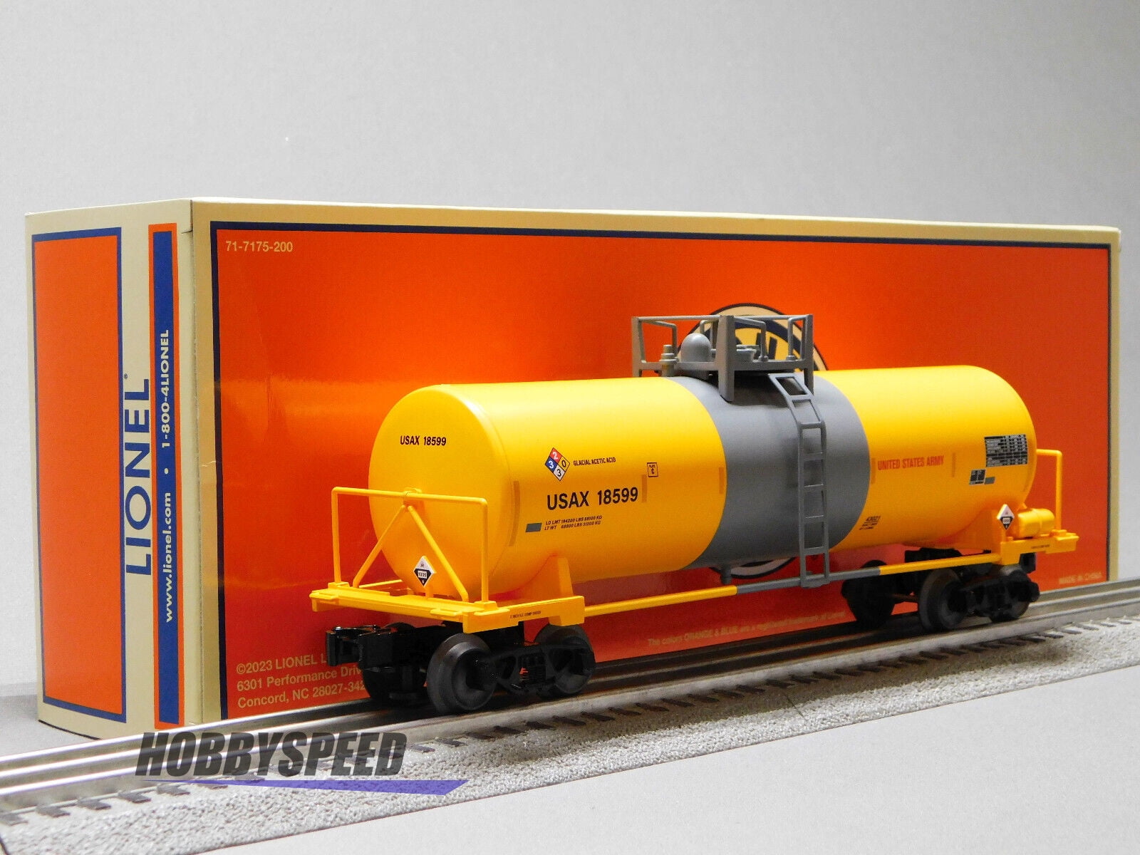 Lionel US Army UNIBODY Tank CAR #18599 O Gauge 2343021, Yellow ...