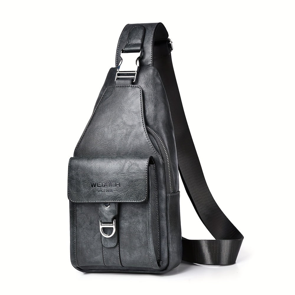 Lioneng Trading Men'S Vintage Casual Chest Bag - Large Capacity, Multi ...