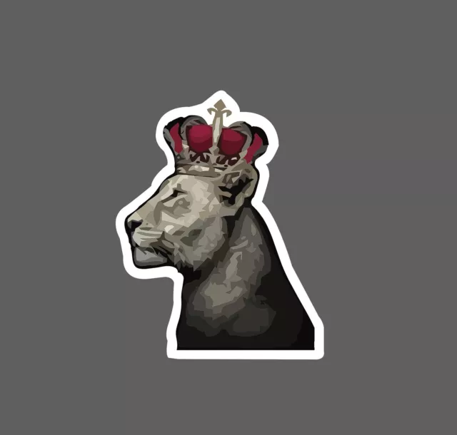 Lioness Sticker Crown Royalty Waterproof Sticker Phone Decal Water ...