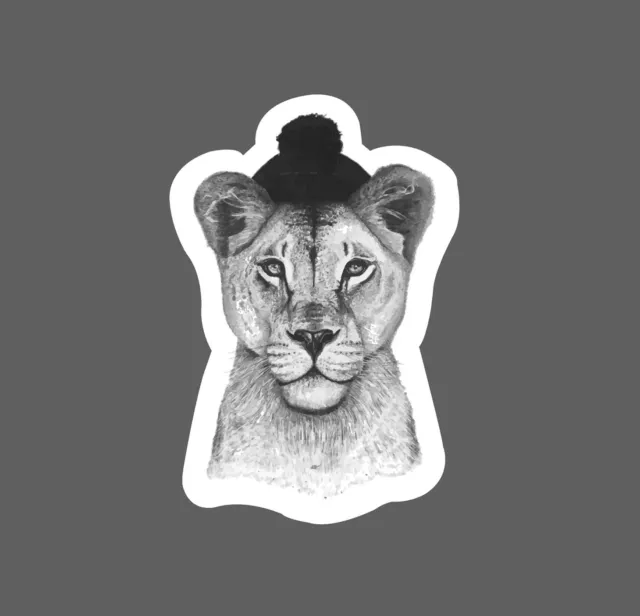 Lioness Sticker Winter Hat Waterproof Sticker Phone Decal Water Bottle ...