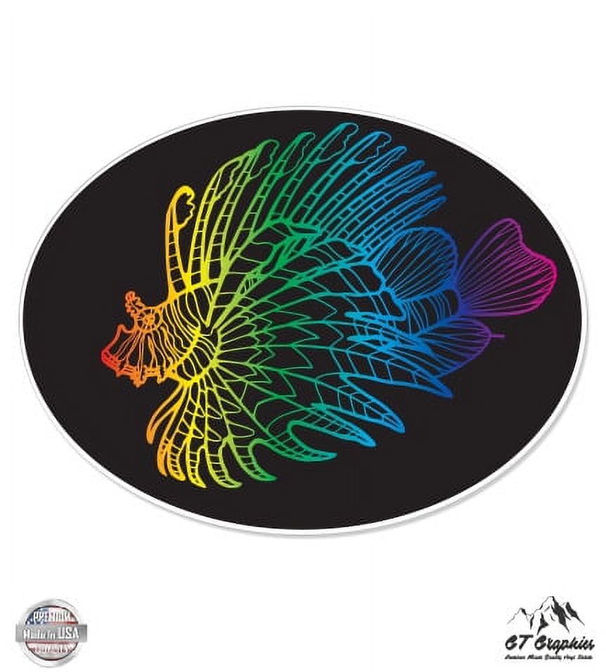 Lionfish Colorful - 3" Vinyl Sticker - For Car Laptop I-Pad Phone ...