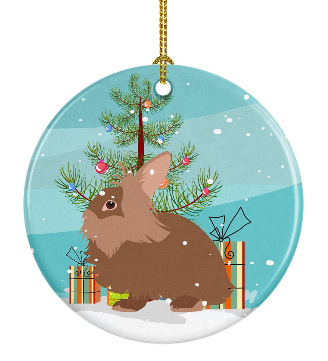 Lionhead Rabbit Christmas Ceramic Ornament - Walmart.com