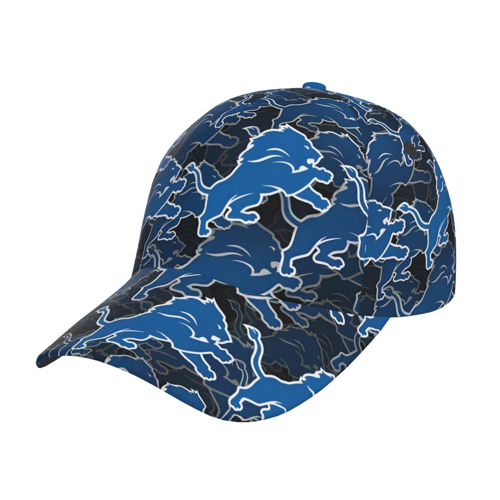 Lions Baseball Cap Football Team Logo Custom Full printing Adjustable ...