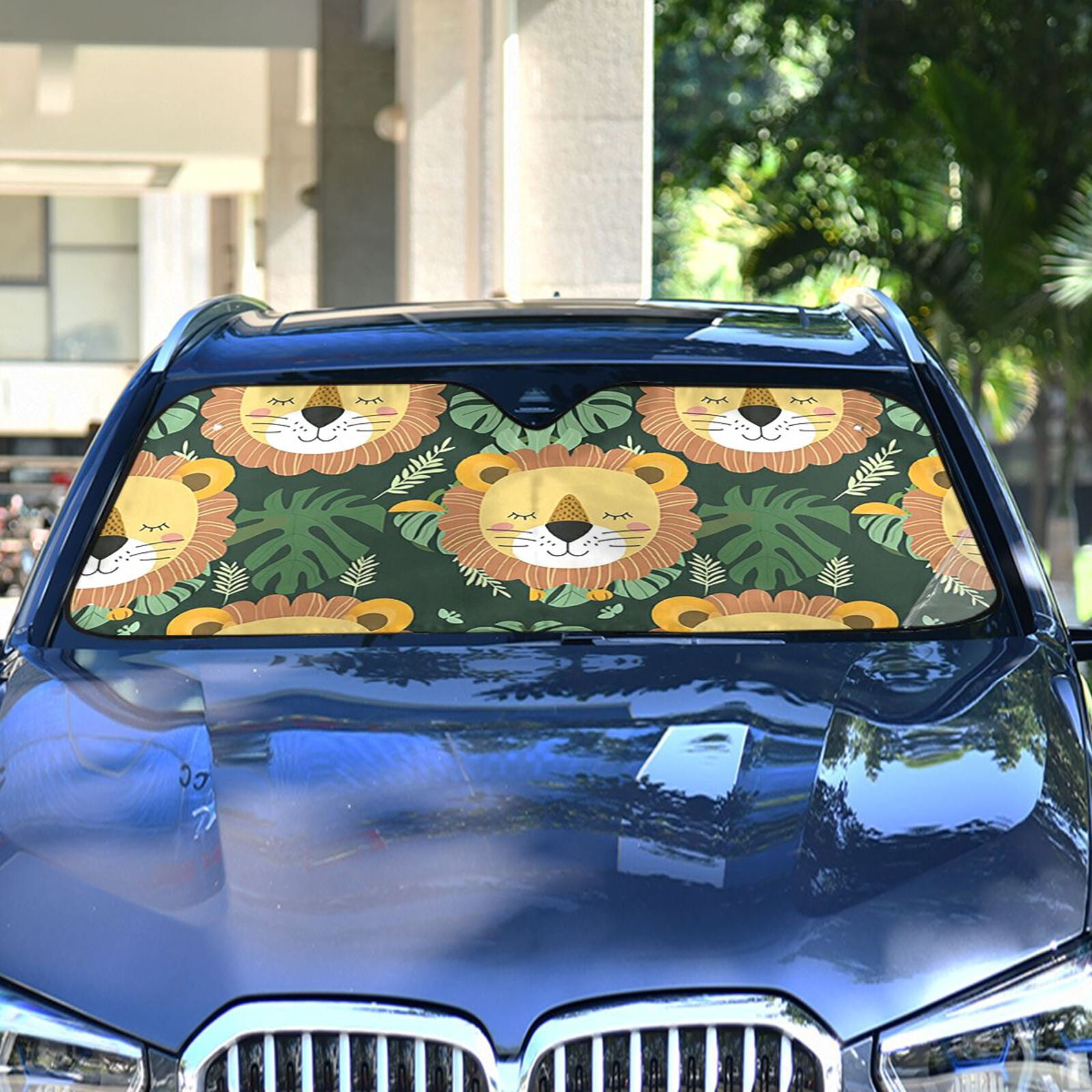 Lions Faces with Leaves Automotive Front Car Windshield Sun Shade ...