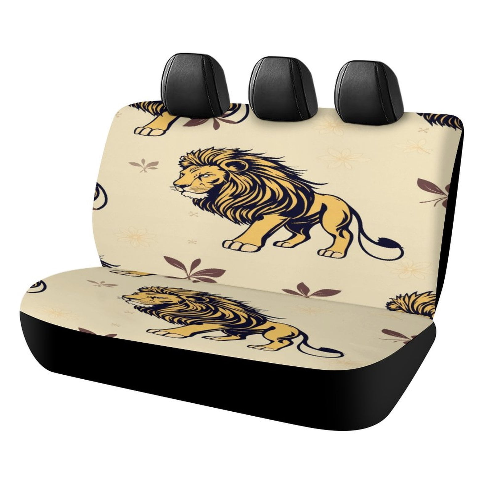 Lions Floral Pattern Car Back Seat Pad Useful Stain Resistant Covers ...