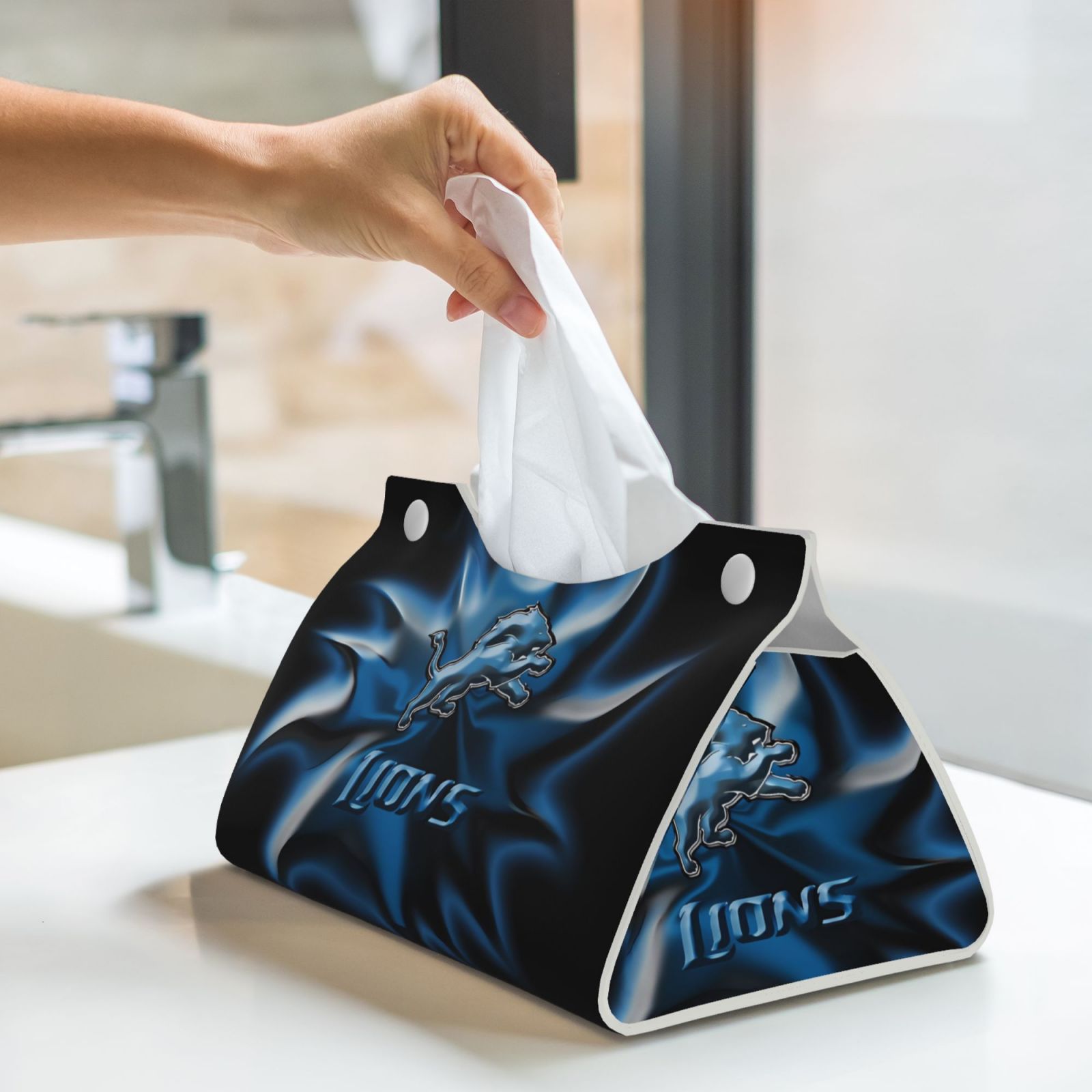 Lions Football Team Customized Tissue Box Bag, Long Tissue Bag, Modern ...