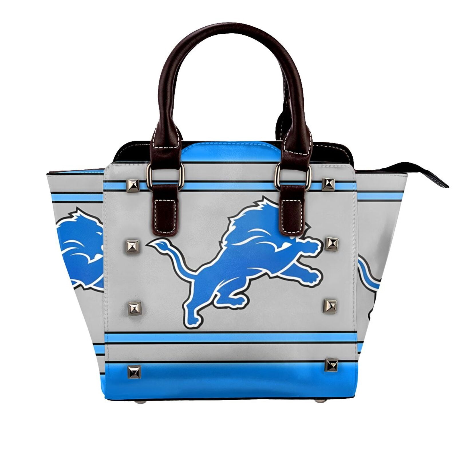 Lions Leather Rivet Shoulder Bag Baseball Fans Team Women Backpack ...