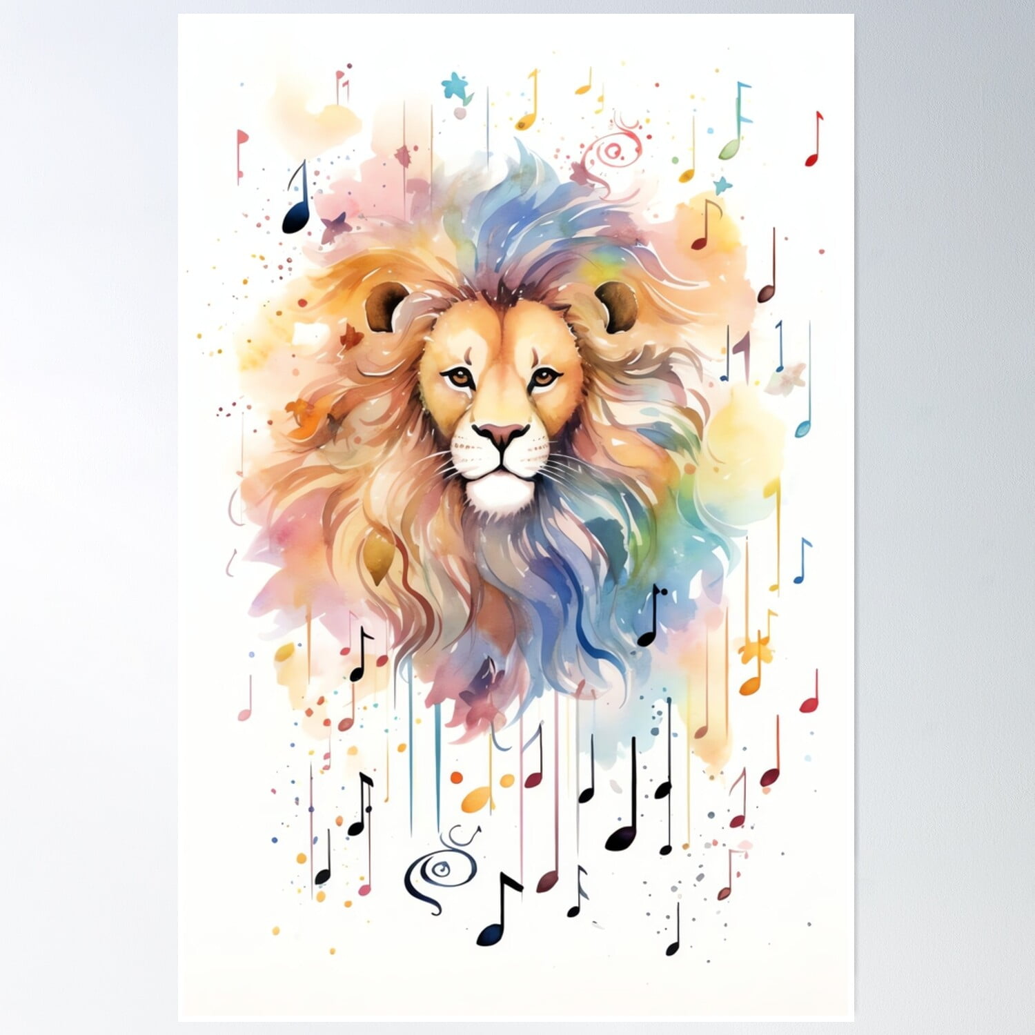 Lions Melodic Mane Poster Wall Art, Modern Wall Decor, 8x12 UNFRAMED ...