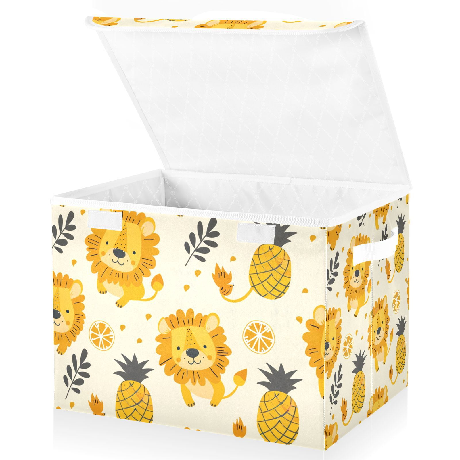 Lions Pineapples Storage Basket for Shelves Foldable Container ...
