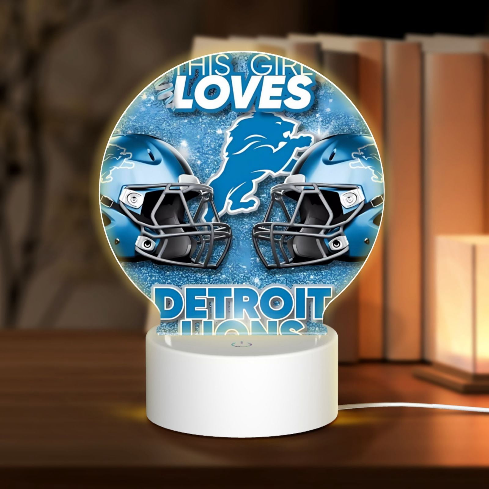 Lions Round Acrylic Night Light Decorations can be placed on ...