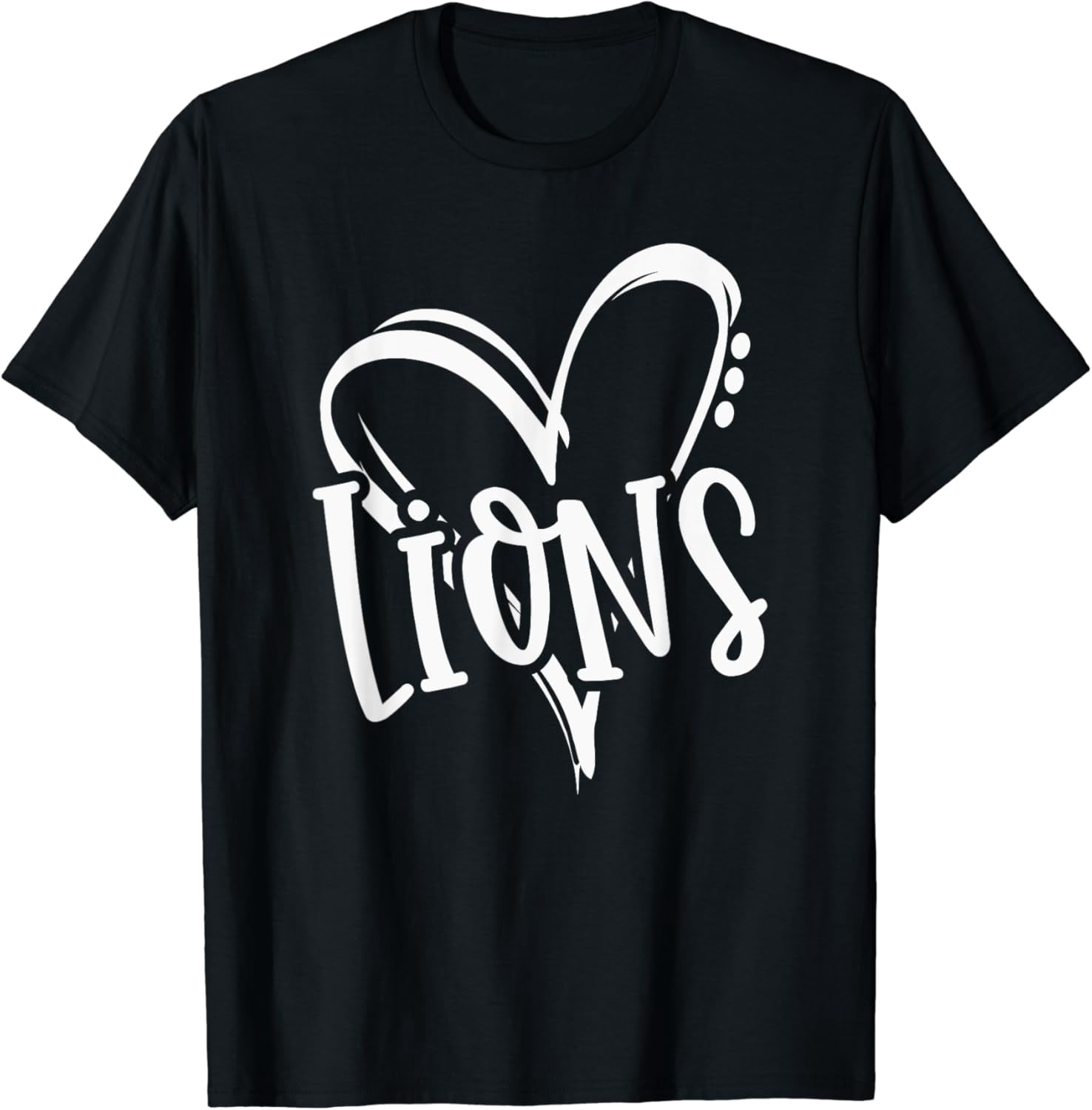 Lions School Sports Fan Team Spirit Heart T-Shirt - Walmart.com