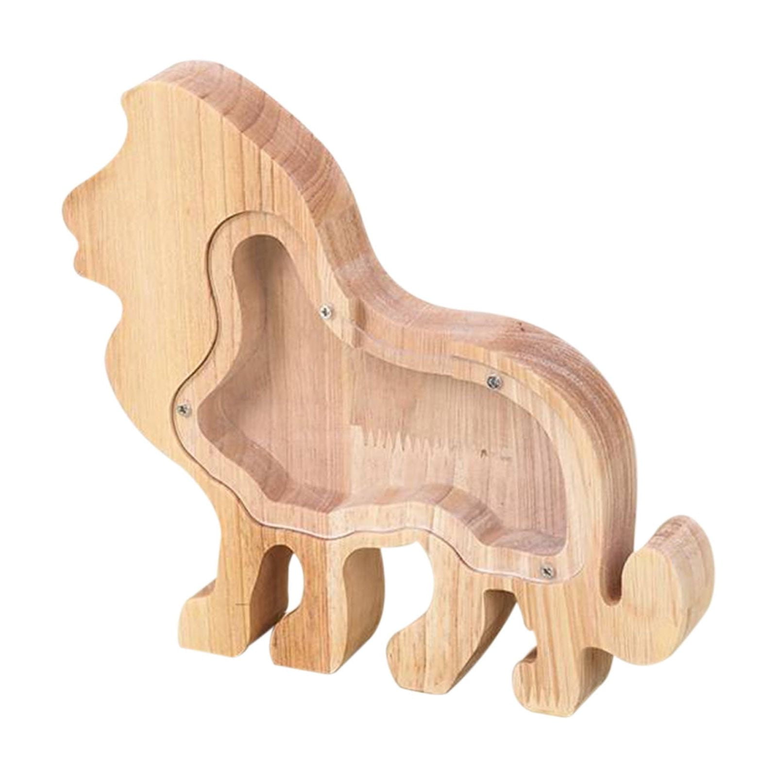 Lions Solid Wood High-capacity Coin Storage Innovative Transparent ...