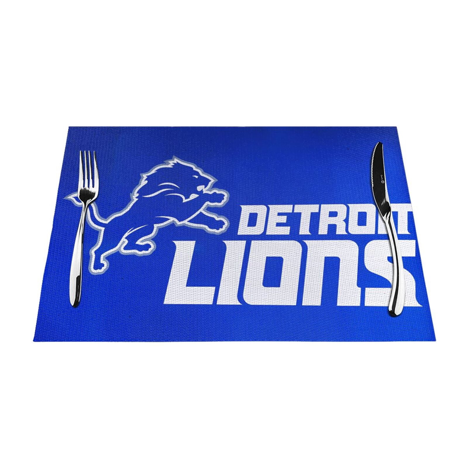 Lions Team Pvc Woven Placemat 12x18in (1 Piece Pack, 4 Piece Pack, 6 ...