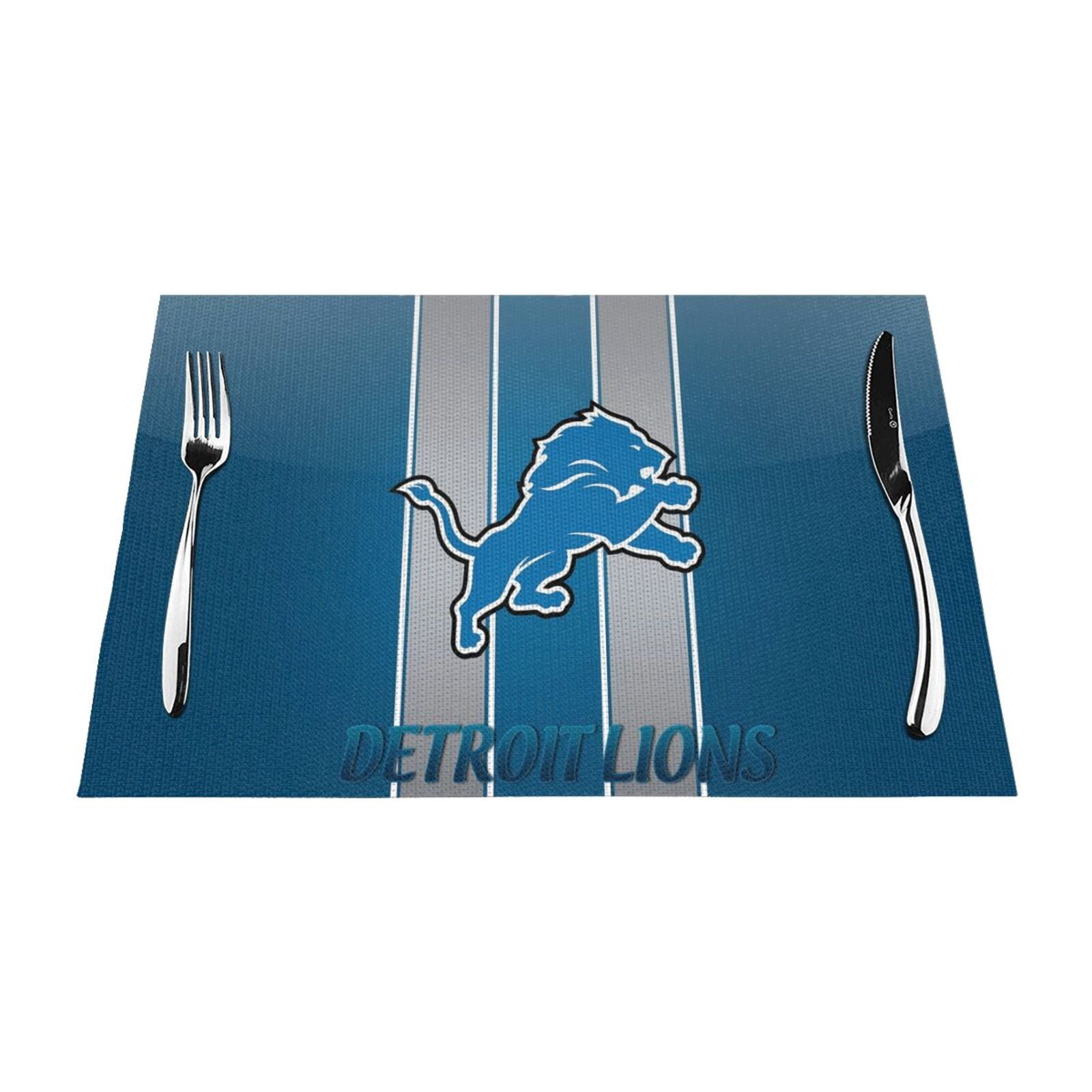 Lions Team Pvc Woven Placemat 12x18in (1 Piece Pack, 4 Piece Pack, 6 ...