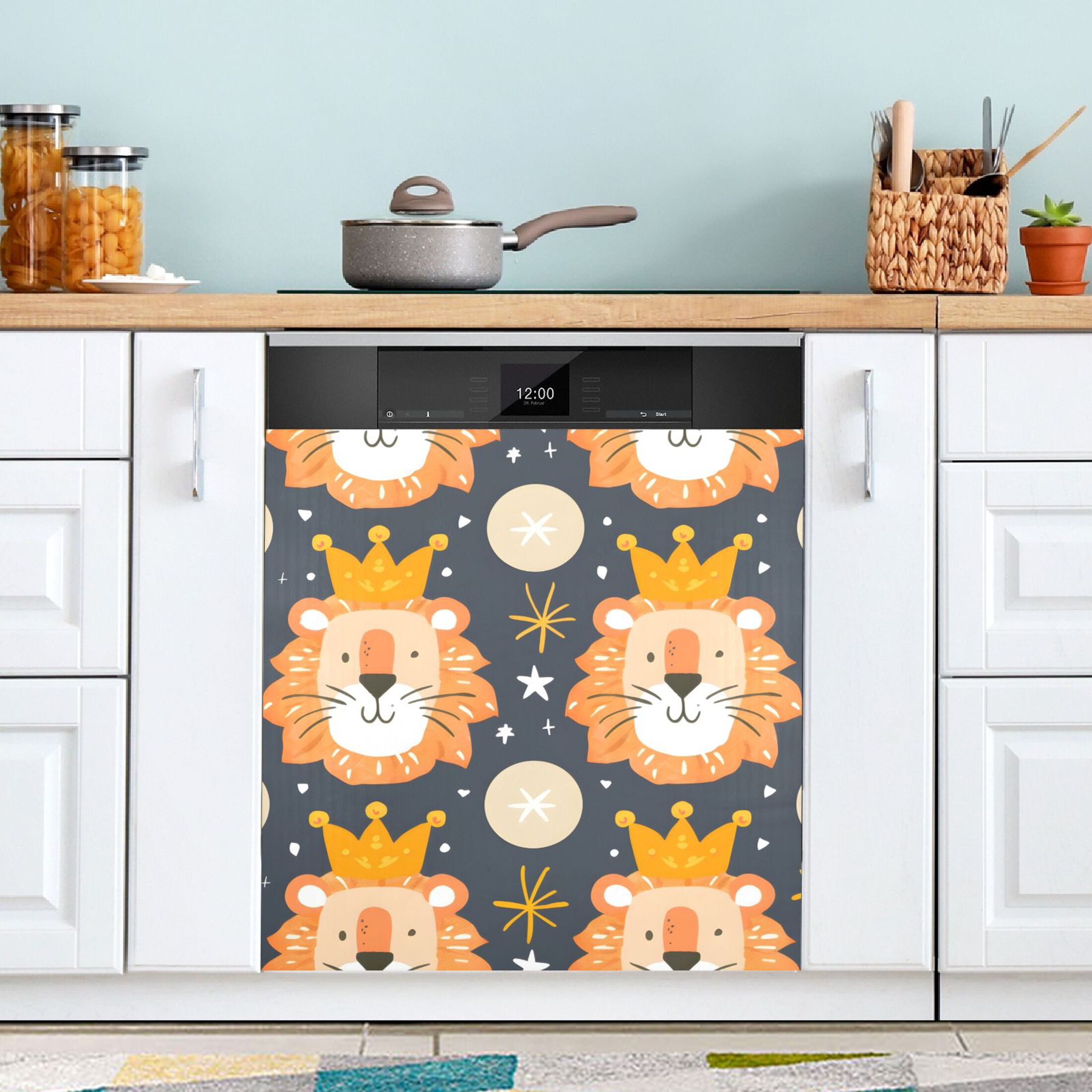 Lions Wearing Crowns Stars Dishwasher Magnet Refrigerator Magnetic ...