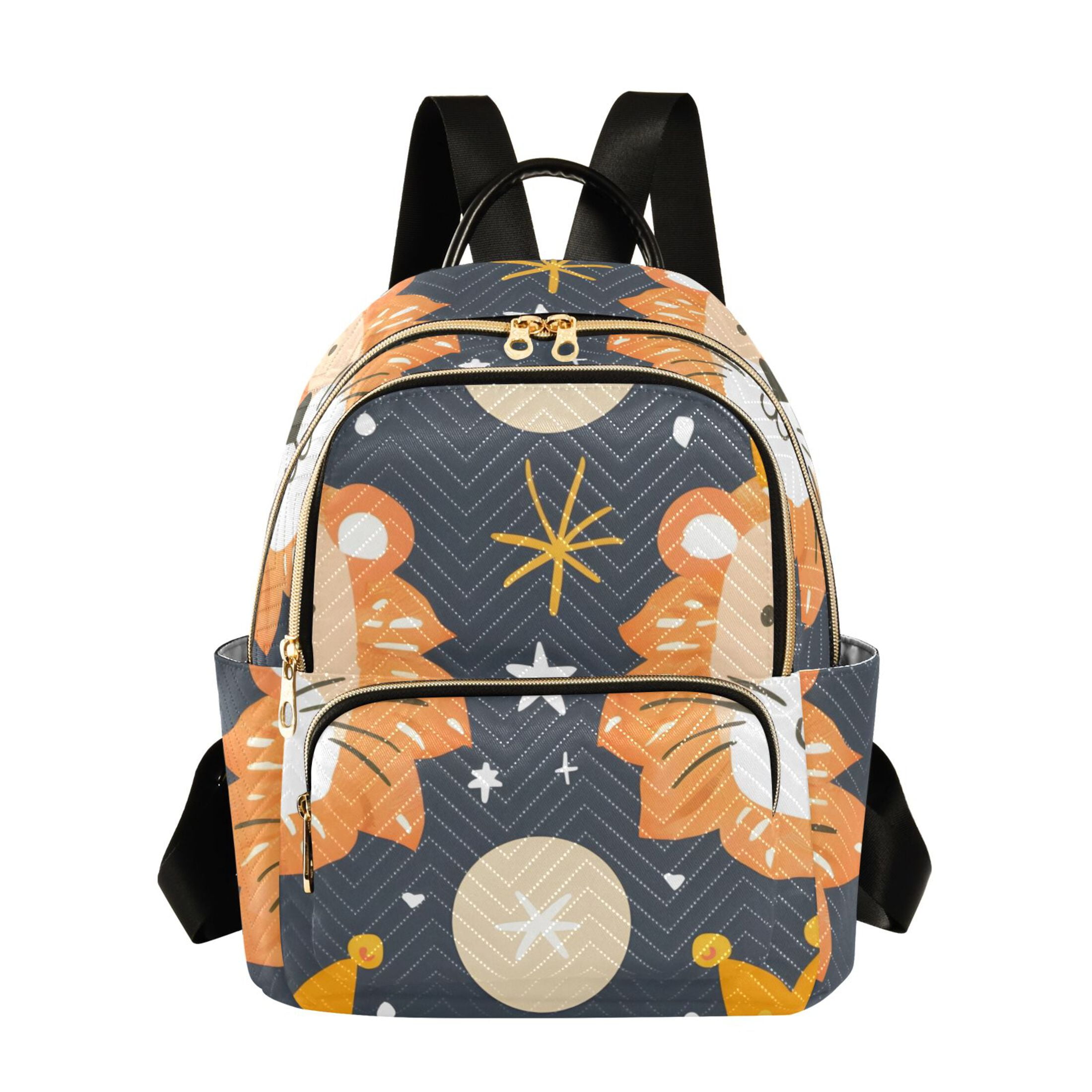 Lions Wearing Crowns Stars Quilted Backpack Fashion Daypack Commuter ...