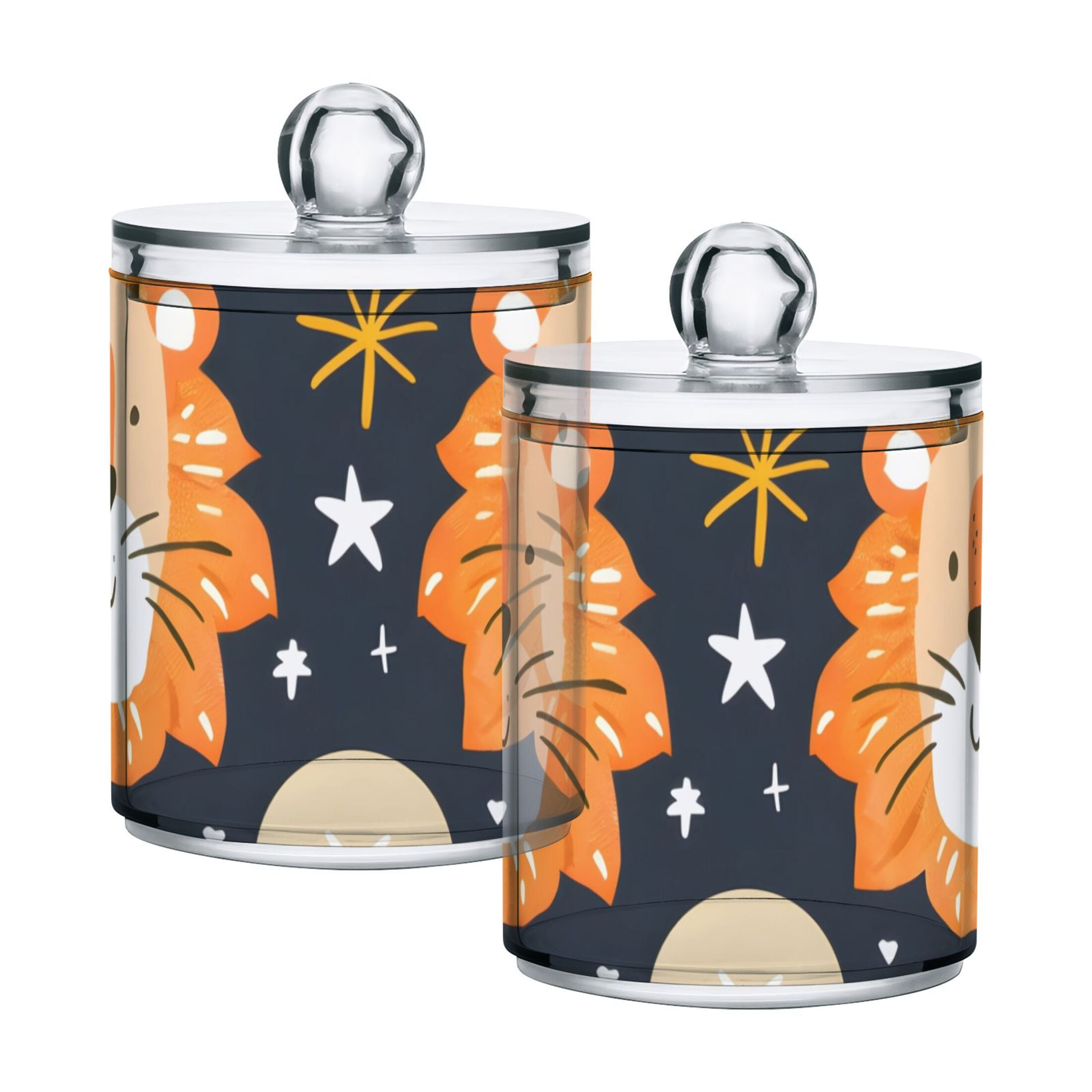 Lions Wearing Crowns Stars Translucent Plastic Cans Storage Canisters ...