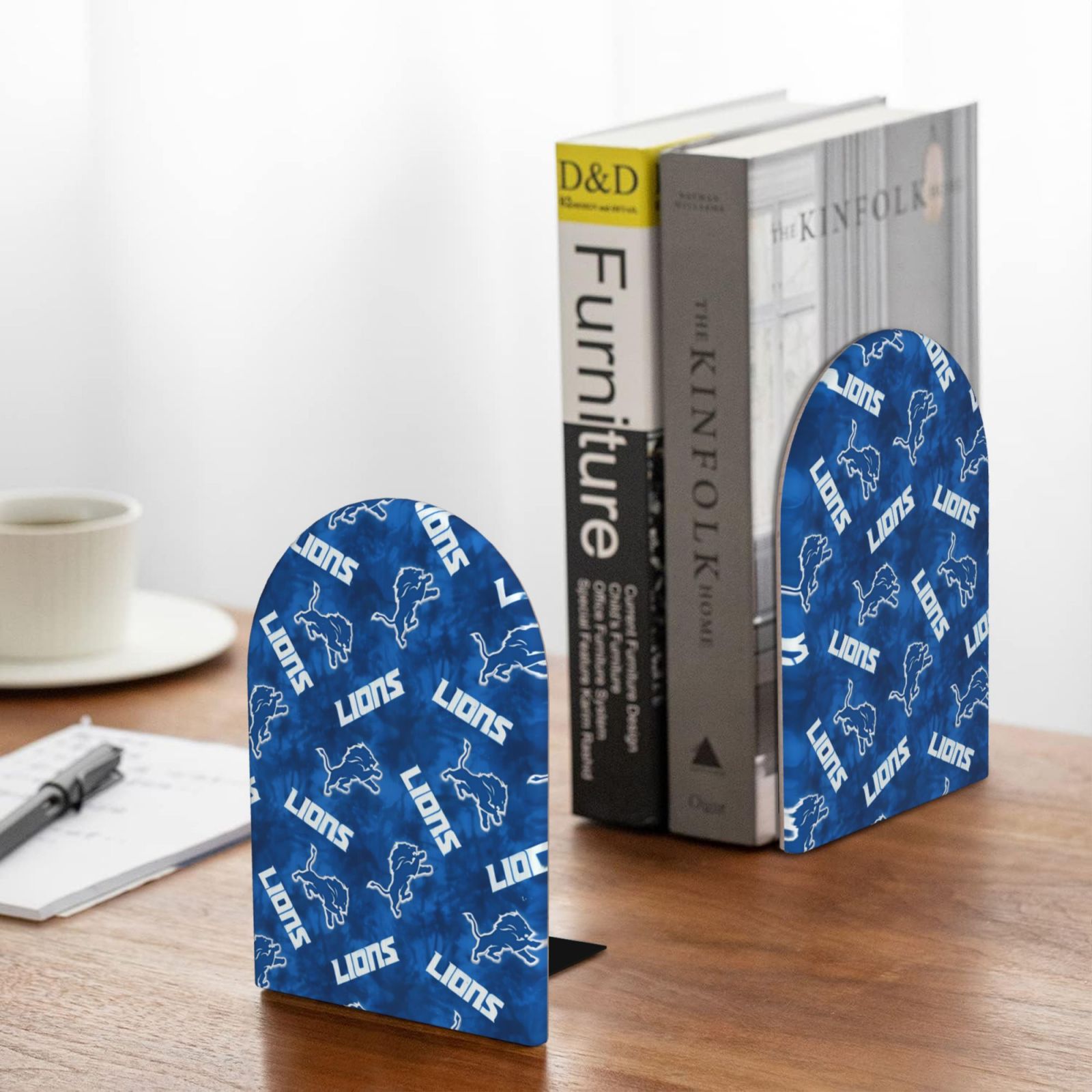Lions Wooden Bookends Stand Anti slip cute bookshelf decoration book ...