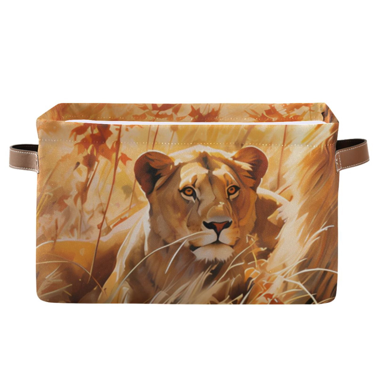 Lions and Leaves Storage Bins Baskets With Handles Storage Box Clothes ...