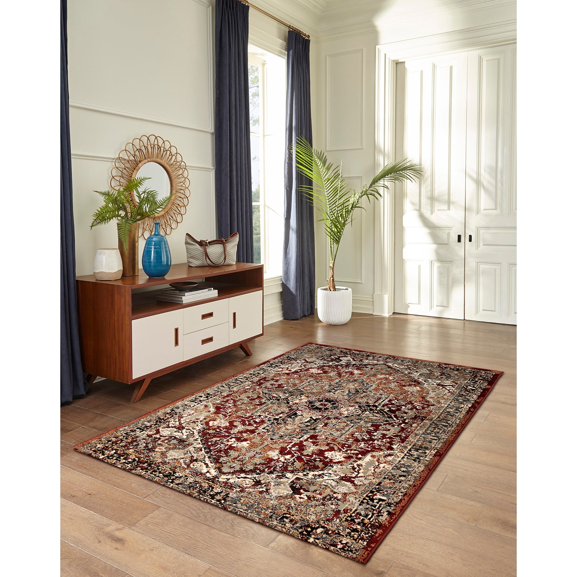 Liora Manne Aurora Medallion Area Rug Red 100% Polypropylene ...