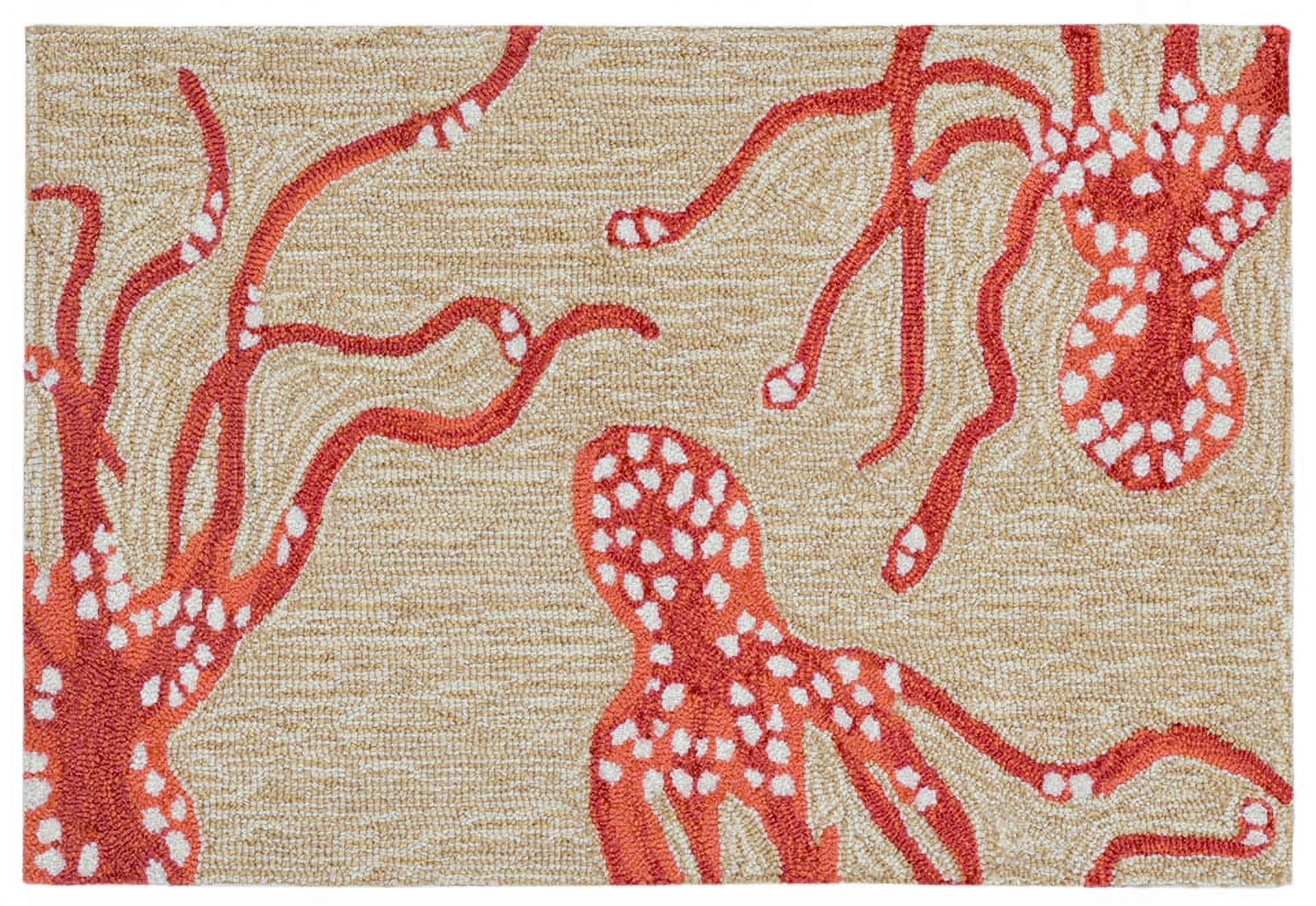 Liora Manne Capri Octopus Indoor/Outdoor Rug Orange 24"X36" - Walmart.com