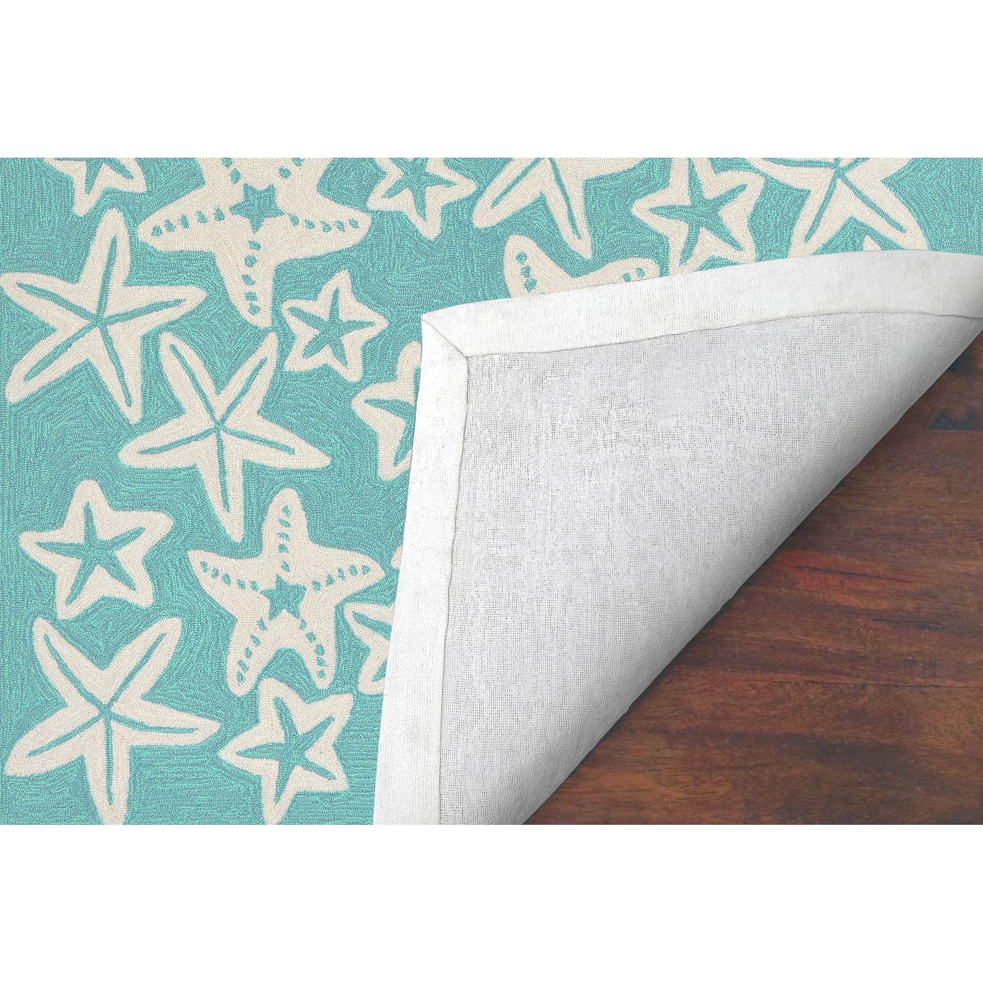 Liora Manne Capri Starfish Indoor Outdoor Area Rug Aqua - Walmart.com