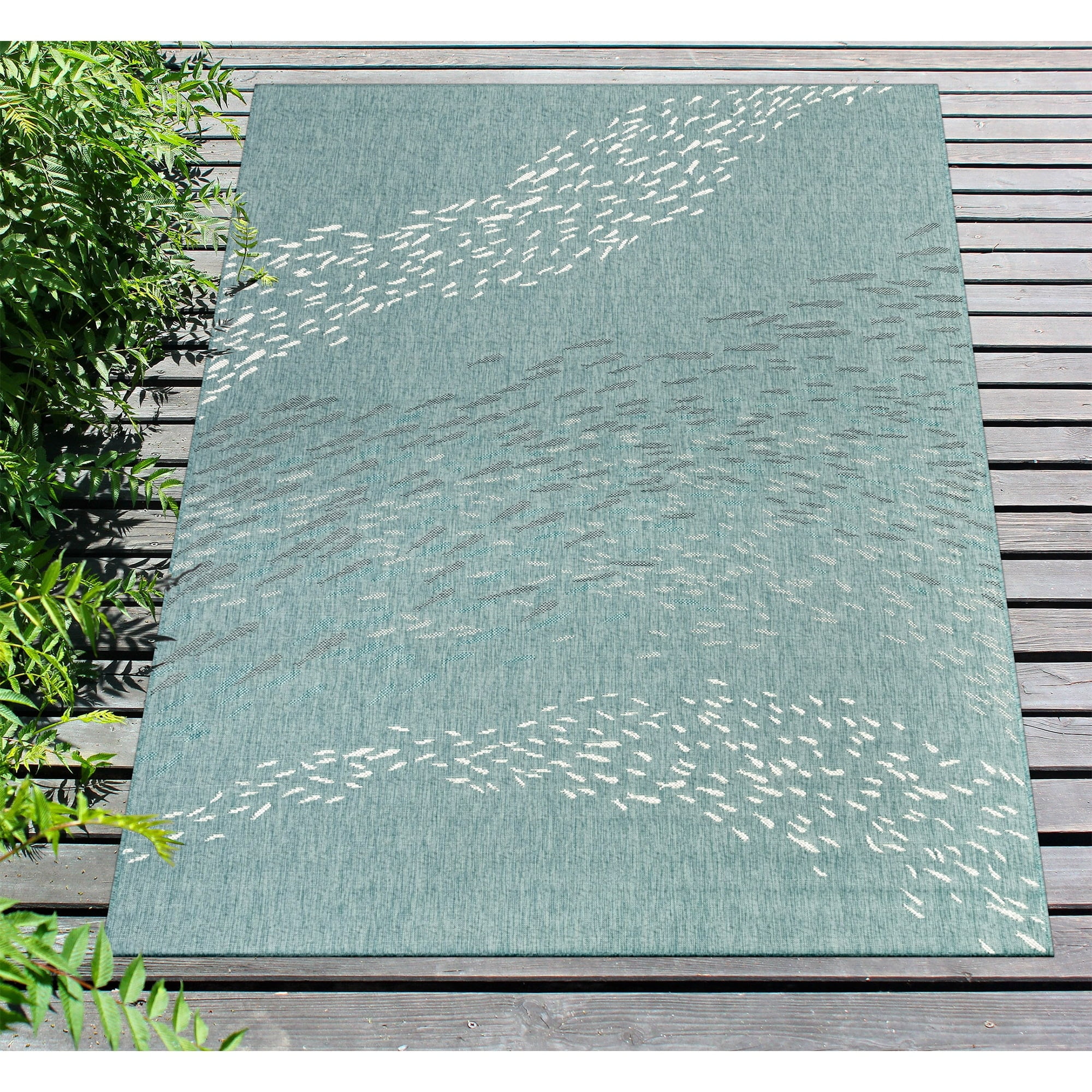 Liora Manne Carmel School Of Fish Indoor/Outdoor Area Rug Aqua 3'3" x 4 ...