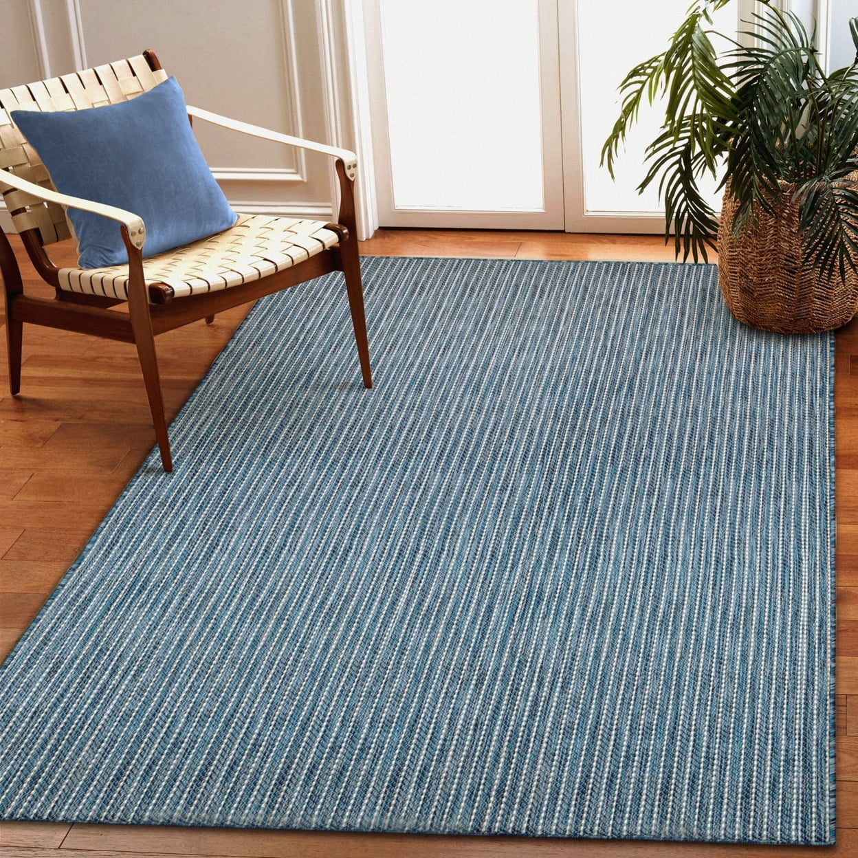 Liora Manne Carmel Stripe Rug 5x7 Navy Indoor Outdoor Polypropylene ...