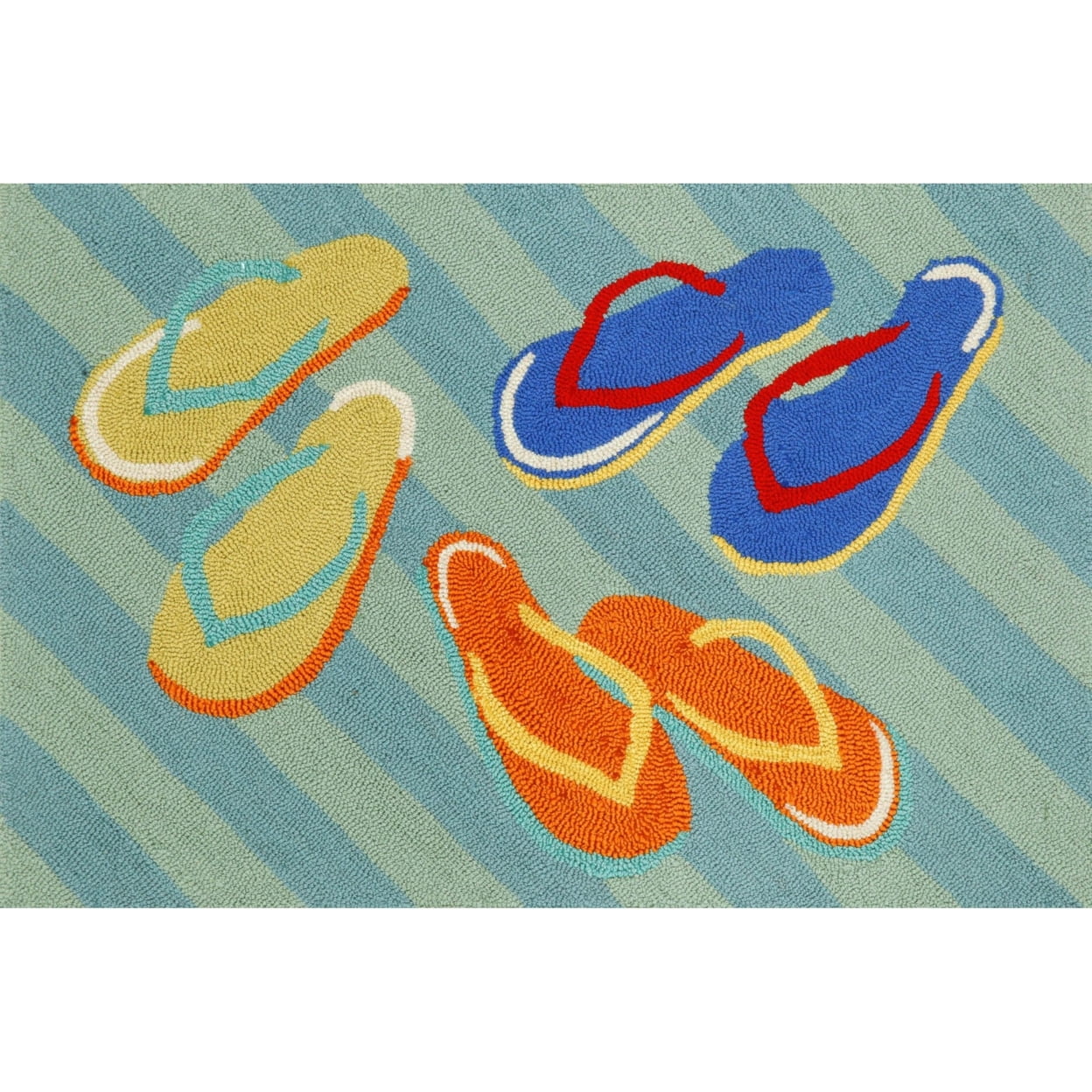 Liora Manne Flip Flops Rug Blue Indoor Outdoor Area Mat Weather ...