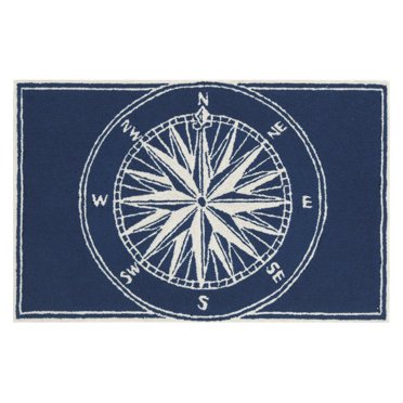 Liora Manne Frontporch Ship Wheel Navy Indoor/Outdoor Area Rug ...
