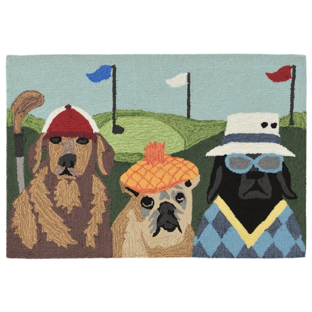 Liora Manne Frontporch Putts & Mutts Indoor Outdoor Area Rug Multi - Walmart.com